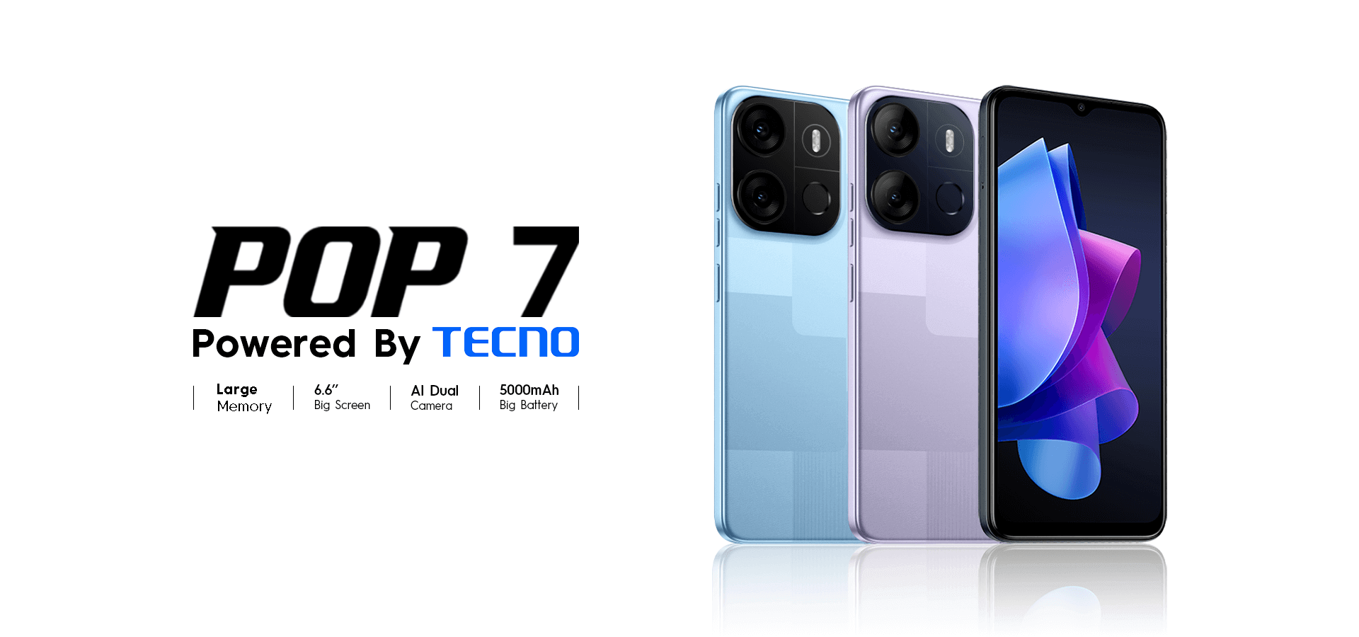 TECNO POP 7 /4 GO / 64 GO / BLEU - Macleader